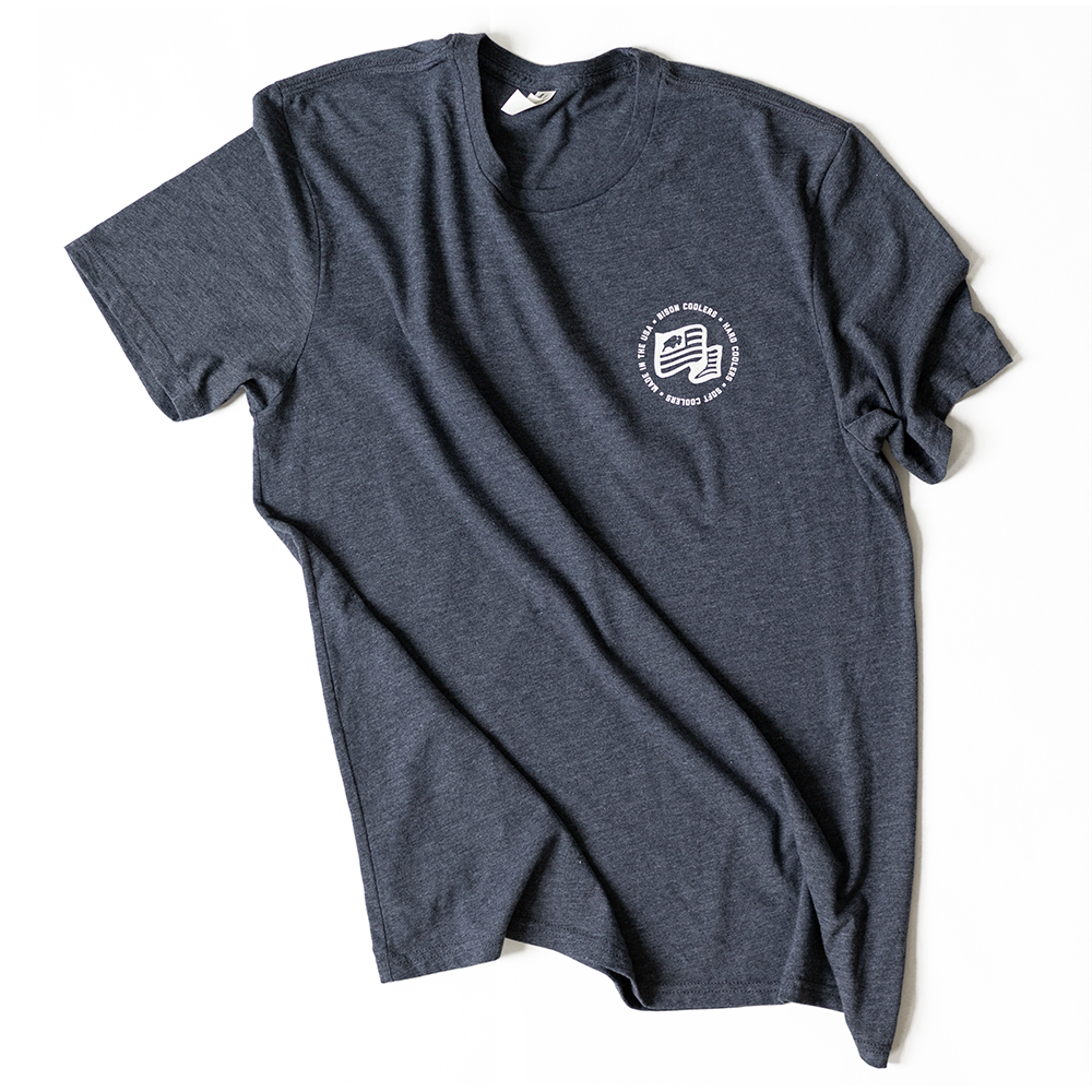Bison Work Hard Flag Shirt - Bison Coolers