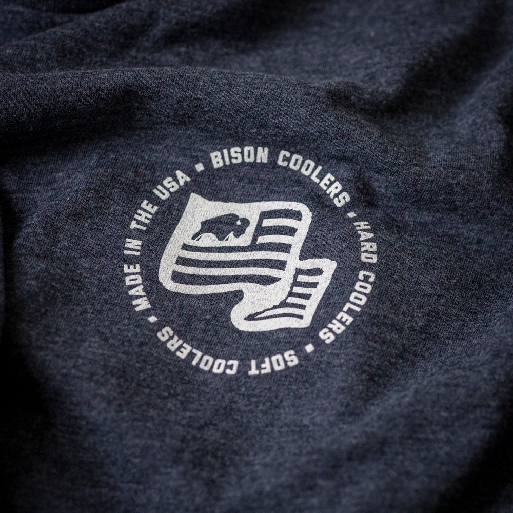 Bison Work Hard Flag Shirt - Bison Coolers