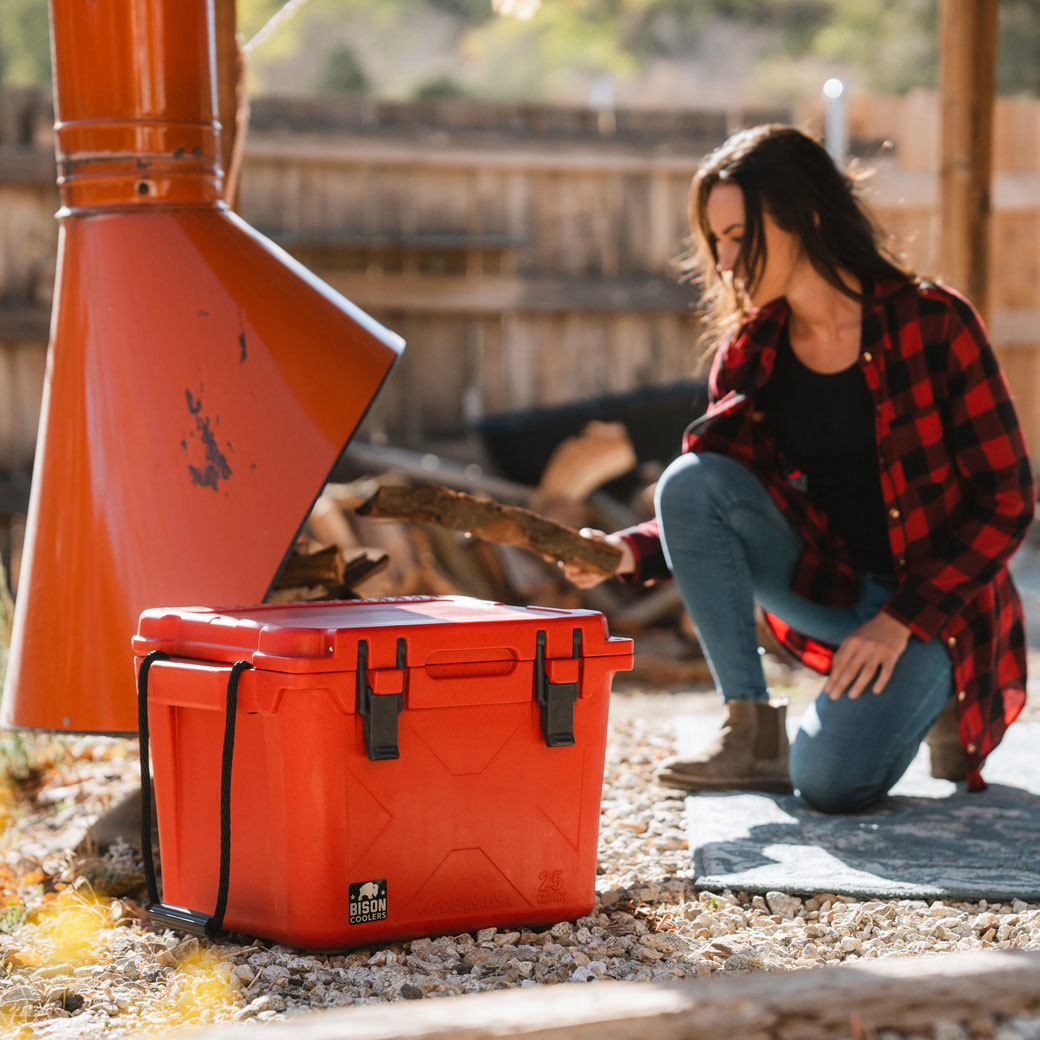 Red 25 QT Bison Cooler - Bison Coolers